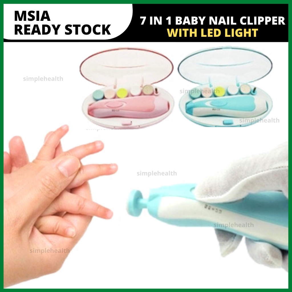 6 in 1 LED Electric Baby Nail Clipper Trimmer Digital Shaver Groom ...