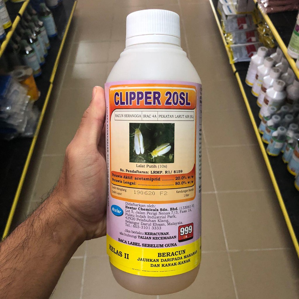 Clipper 20SL (Acetamiprid 20.0%) Racun Lalat Putih/WhiteFly 1 Liter ...