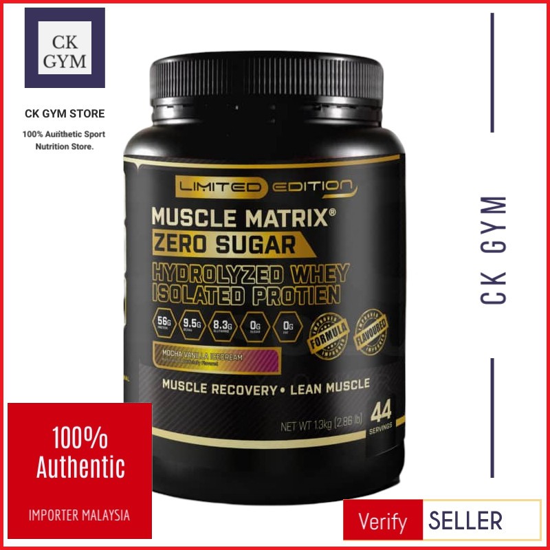 Muscle Matrix Gold Standard Zero Sugar Hydro Whey 2.86Lbs Mocha Vanilla ...