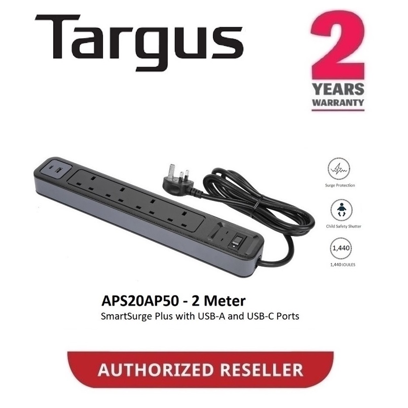 Targus Smart Surge 6 Outlet 4 USB Port/4 Outlet 2 USB Port Socket ...