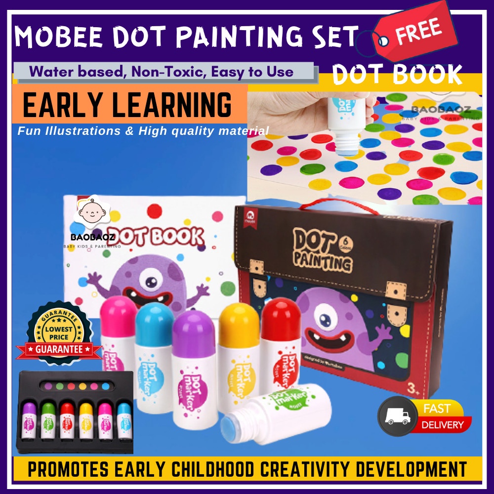 Mobee DOT 6 Colors Art Painting SET Non-Toxic Creative set Craft ...