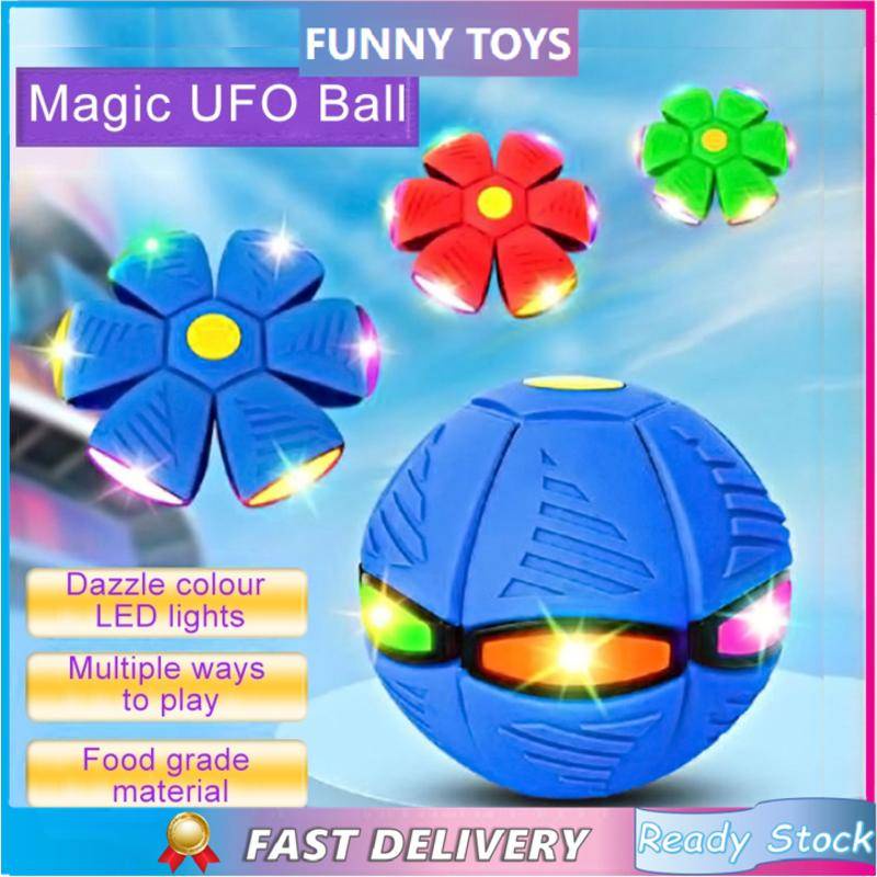 ⭐Ready Stock⭐Magic Flying Saucer Ball UFO Flat Throw Disc Ball with LED ...