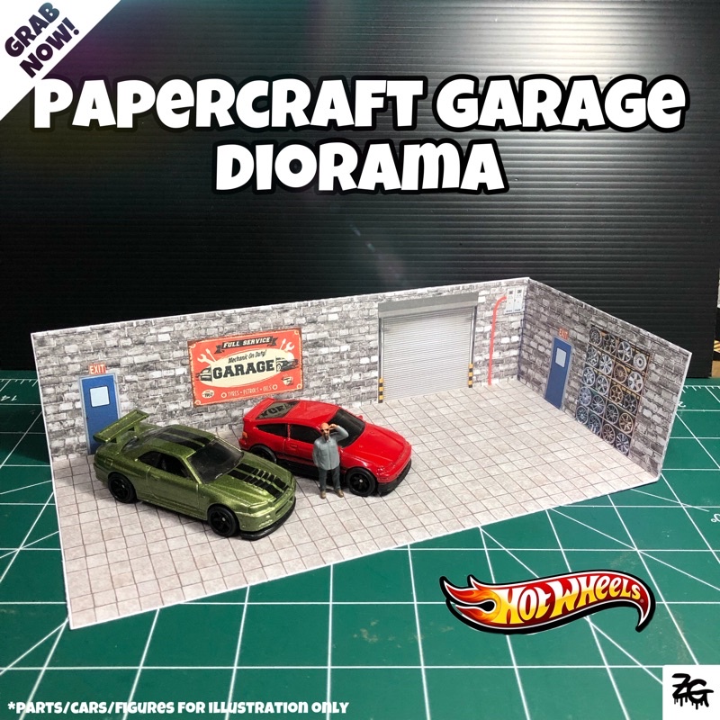 🔥PAPERCRAFT GARAGE DIORAMA FOR 1:64 SCALE DIECAST🔥[Hotwheel/Tomica ...