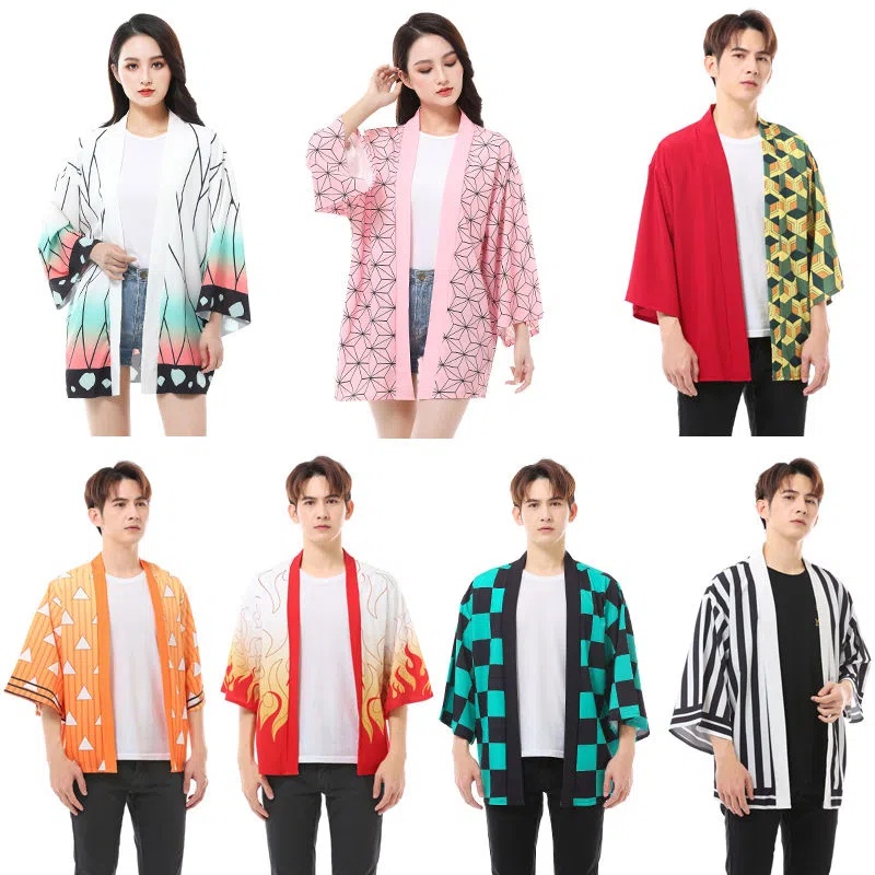 Kids Demon Slayer Cosplay kamado Tanjiro Nezuko kimono coat cape haori ...