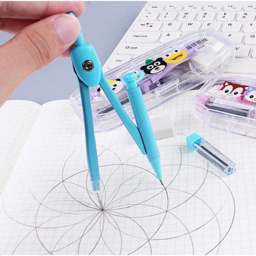 CARTOON CUTE Student Compass / Kompas Belajar Math Set Geometry ...