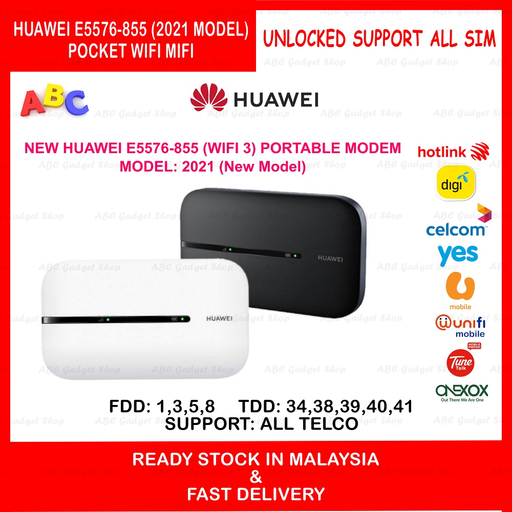 HUAWEI MOBILE WIFI 3s E5576-855 (2021 NEW MODEL) POCKET WIFI MIFI ...