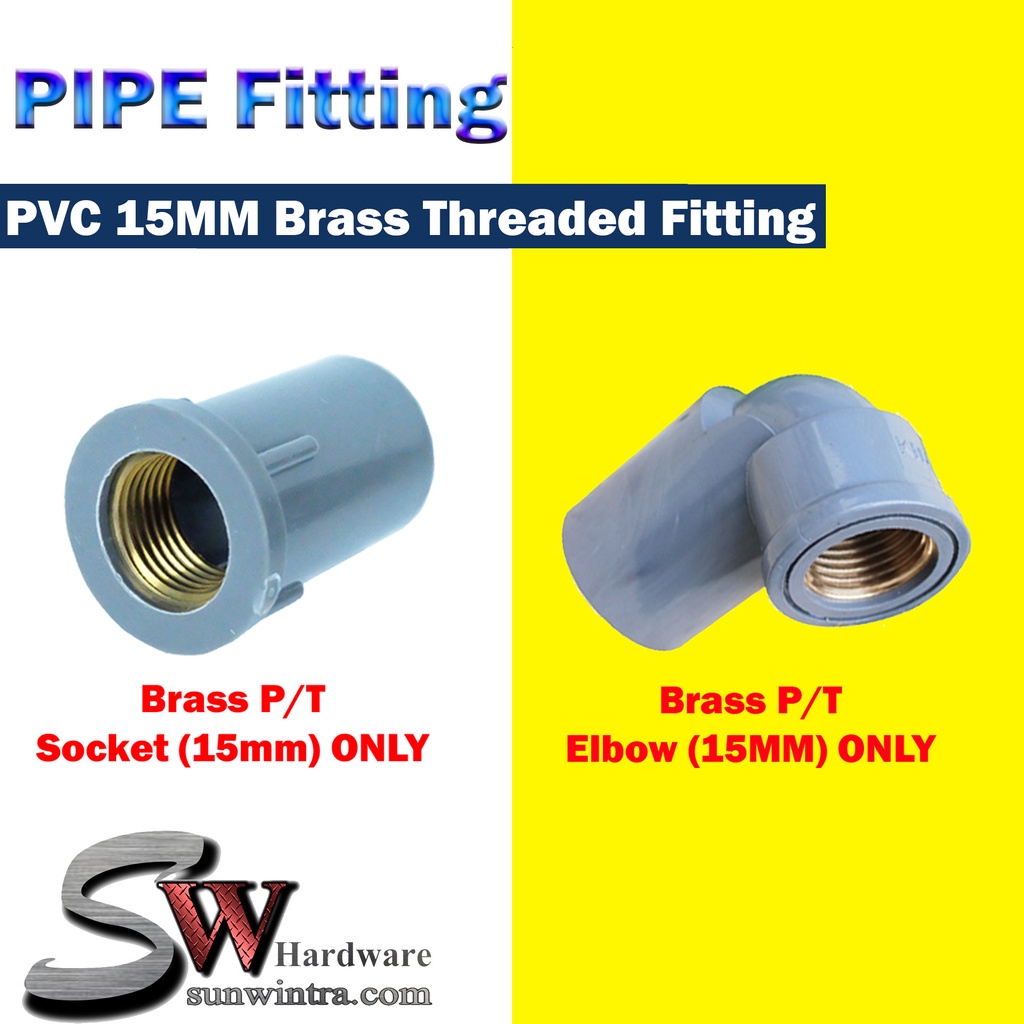 (PIPE FITTING) PVC Brass Threaded P/T Fitting # 15MM | Shopee Malaysia