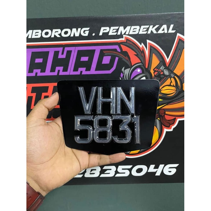 MAHADSTORE NUMBER PLATE KIT KAT TIMAH / ALLOY / BESI MURAH!!! | Shopee ...