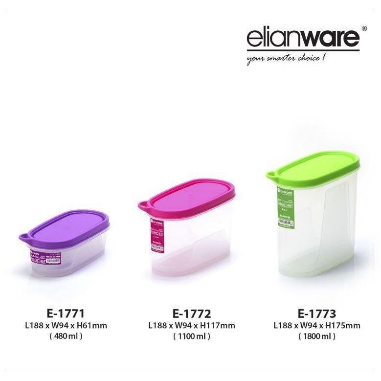 Elianware E-1771 E-1772 E-1773 Oval Shape Food Container Bekas Makanan ...
