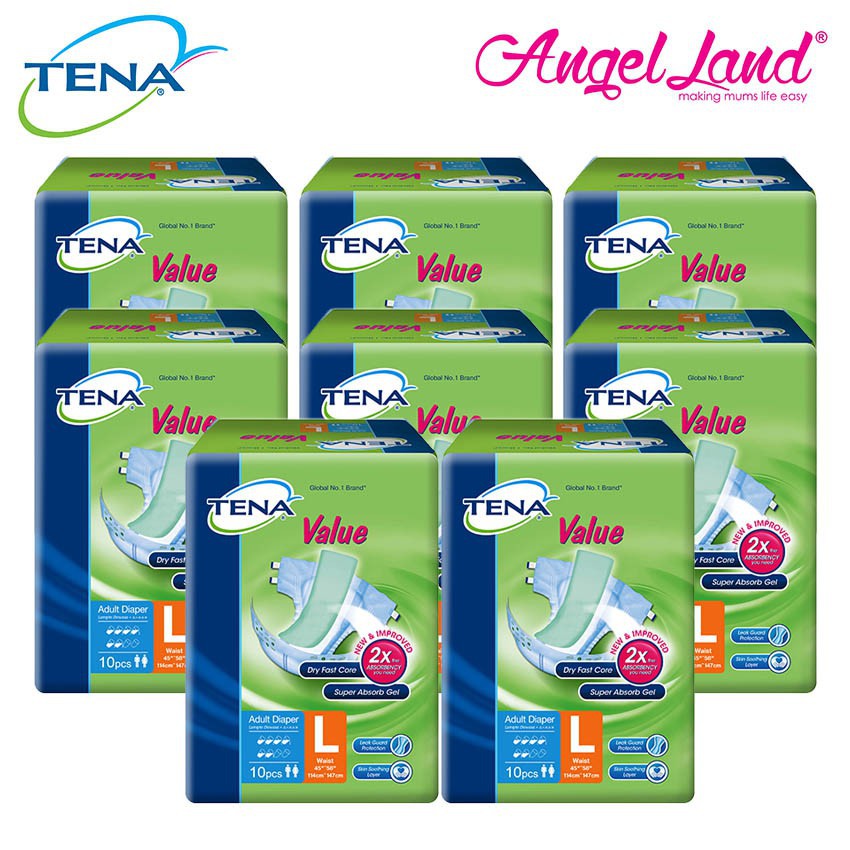 Hot spot Tena Value Adult Tape Diaper M12/L10 (8 Packs) | Shopee Malaysia