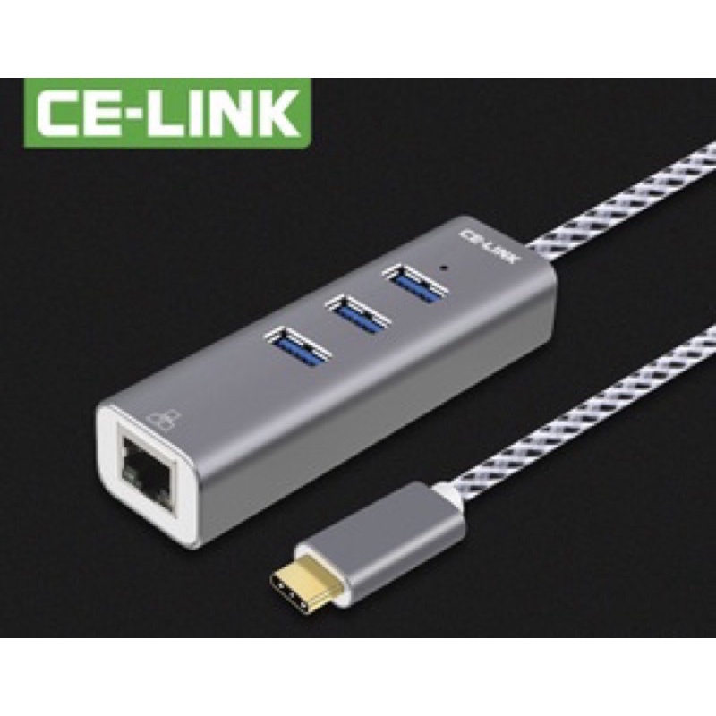 USB 3.0 Hub with RJ45 / Type-C USB-C to 3 Port USB 3.0 + RJ45 Hub ...