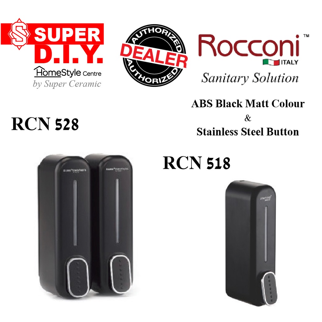 Rocconi Liquid Soap Dispenser - Black Matt Colour (250ml) RCN 518 / RCN ...