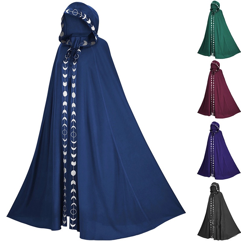 WEPBEL Middle Age Medieval Man Cloak Halloween Stage Wizard Cosplay ...