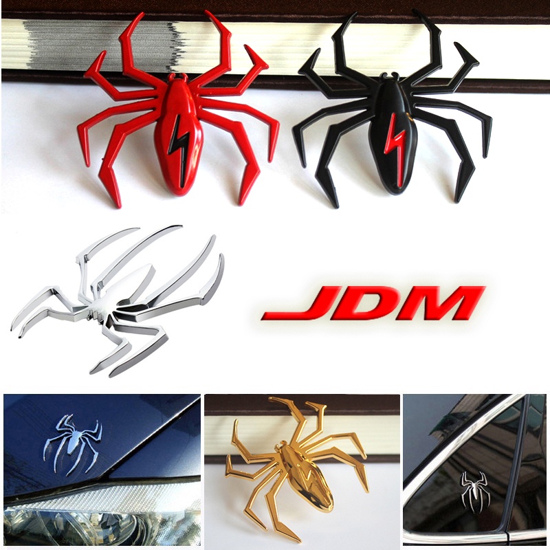 Car Styling Accessories Metal Sticker Chrome Spider Badge Emblem ...
