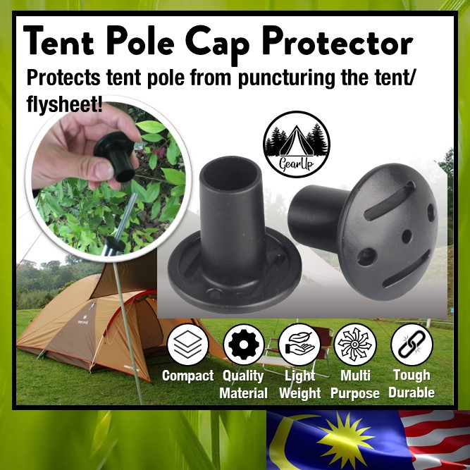 GearUp Tent Pole End Cap Protector Flysheet Pole Top Cap Puncture Proof ...