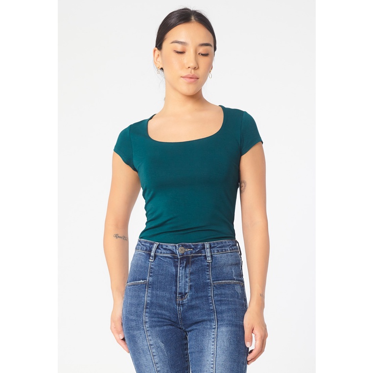 Dressing Paula Basic Short Sleeves Top - Emerald D05-4516 | Shopee Malaysia