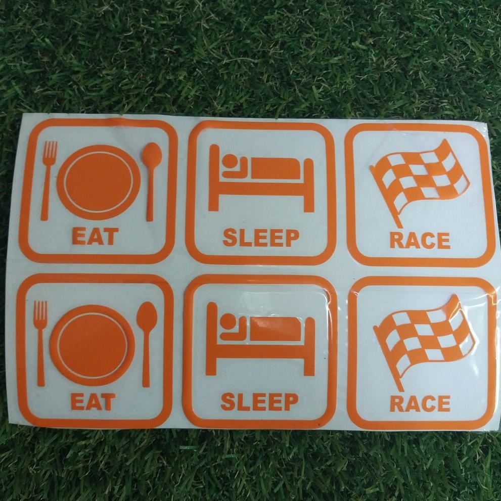 Sticker Eat.Sleep.Race (Door Sticker) | Shopee Malaysia