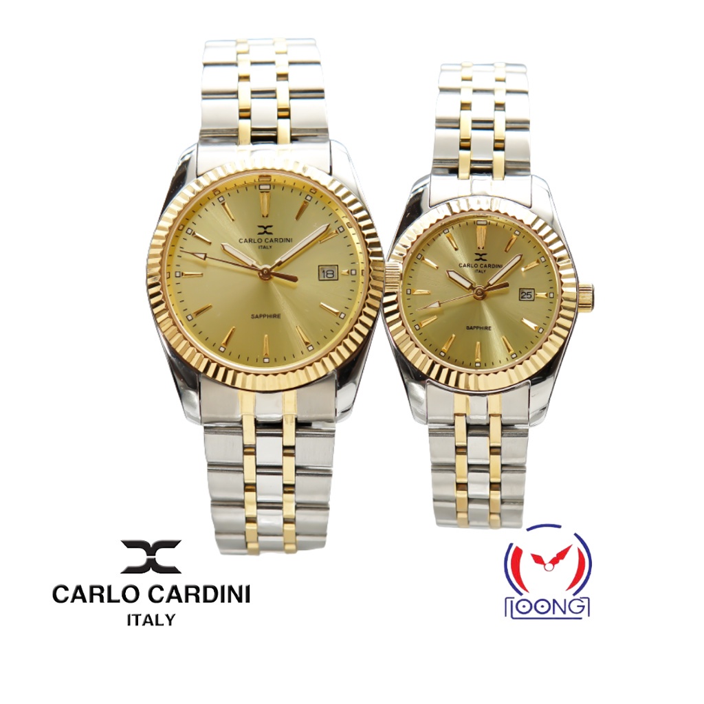 Carlo Cardini 304L-BIC-2 304M-BIC-2 Analog Stainless Steel Bracelet ...