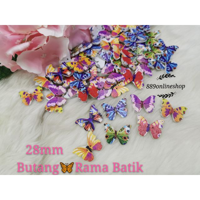 🌠Readystock🦋Butang Kayu Rama-rama Batik/10pcs | Shopee Malaysia