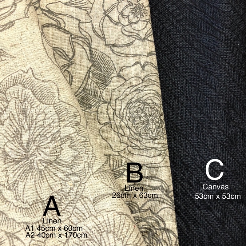 Natural colour floral 🌼 cotton linen printed & Padi greyish blue cotton ...