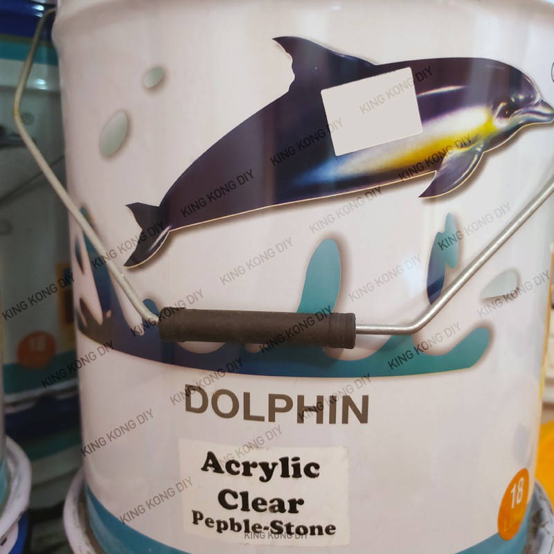 15L DOLPHIN PAINT Acrylic Clear Pebble Stone Flat / Clear 石皮油 光油 ...