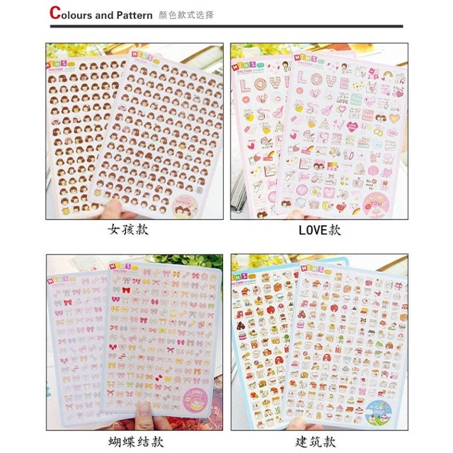 2D Kartun comel mini Sticker Note Sekolah Pejabat untuk Ganjaran terima ...