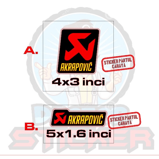 STICKER MOTOR AKRAPOVIC STIKER POTONG CUTTING PANTUL CAHAYA AKRAPOVIC ...