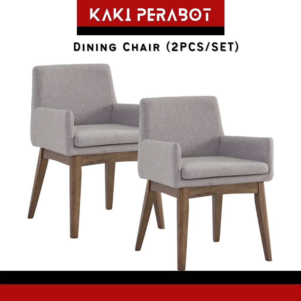 [SET OF 2] CHANEL Solid Wood Dining Chair Dining Table Chair Arm Chair ...