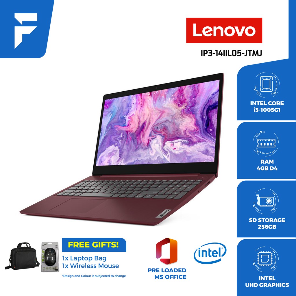 LENOVO IP3-14IIL05-JTMJ (FREE BAG & WIRELESS MOUSE) | Shopee Malaysia