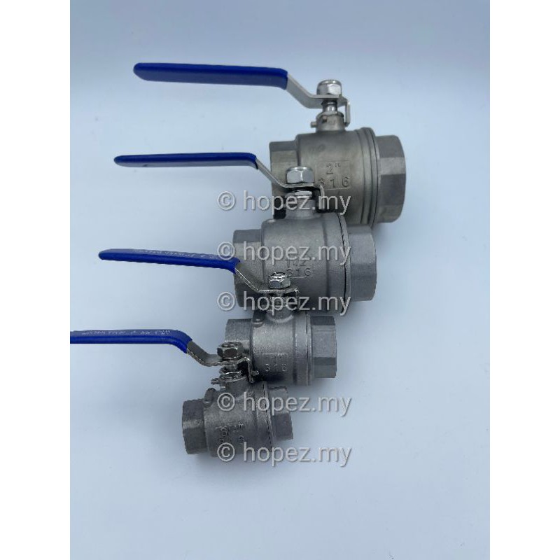 Ball Valve Stop Cock Stainless Steel 1/2" 3/4" 1" 1.5" 1"1/2 2" 15mm ...