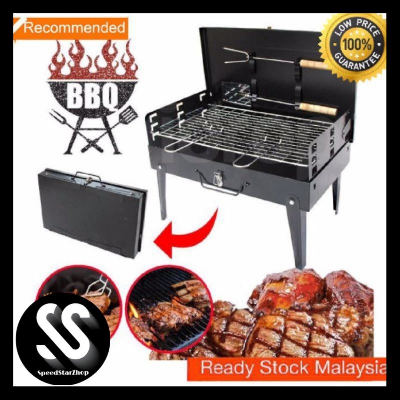 🔥TEMPAT MASAK BBQ MUDAH ALIH🔥/Foldable Barbecue Rack/ BBQ RACK | Shopee ...