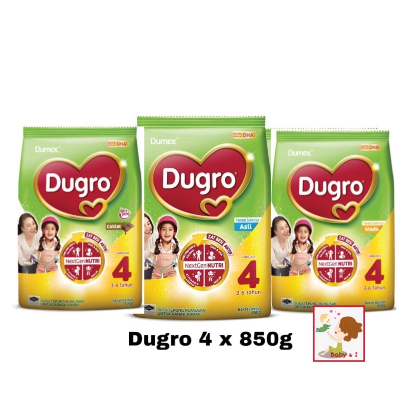 Dumex Dugro Step 4 (850g x 2 packs) Biasa, Madu, Coklat | Shopee Malaysia
