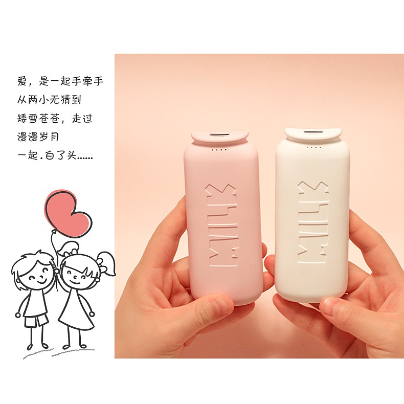 Original Remax Milk Power Bank Couple Magnet 5500Mah x2 (Pink+white ...