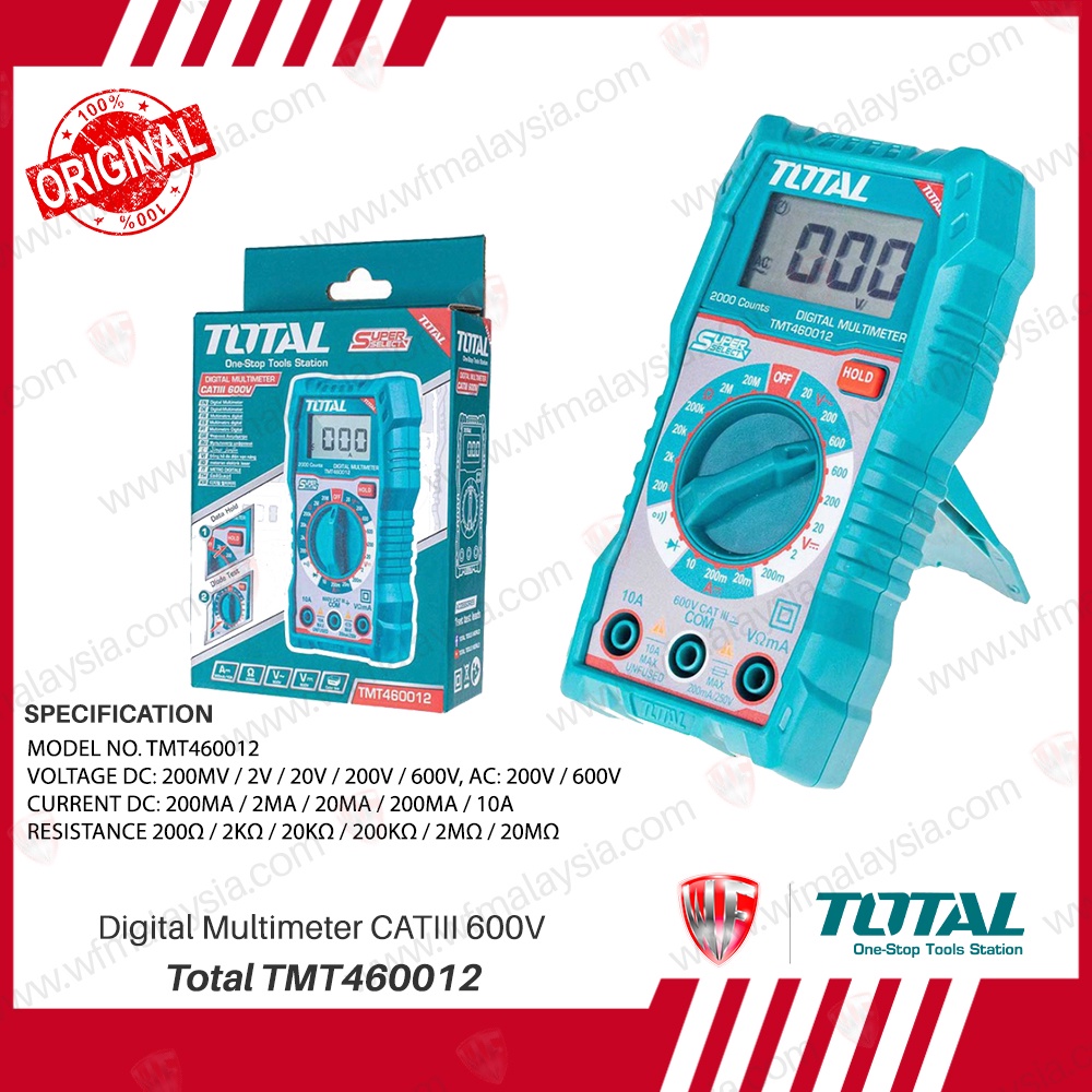 Total TMT460012 Digital Multimeter CATIII 600V | Shopee Malaysia