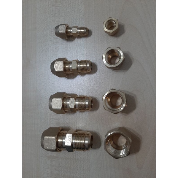 Copper flare nut and flare union set (multi sizes) | Shopee Malaysia