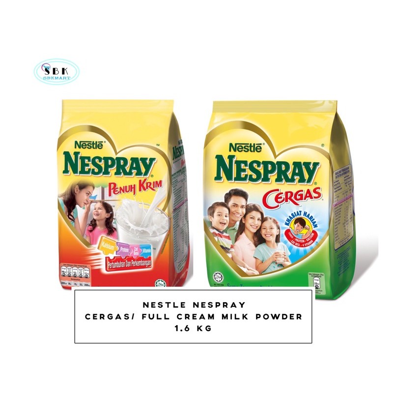Nestle Nespray Cergas/ Full Cream Milk Powder 1.6KG | Shopee Malaysia