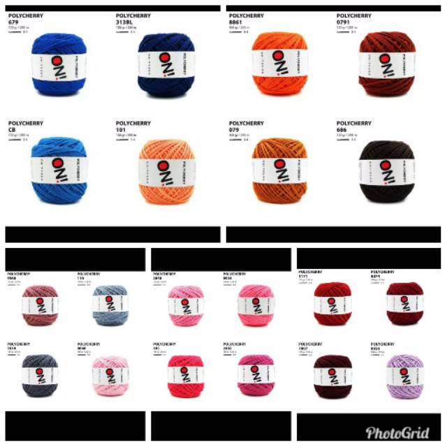 Polycherry knitting yarn second color code catalog (20 colors) | Shopee ...