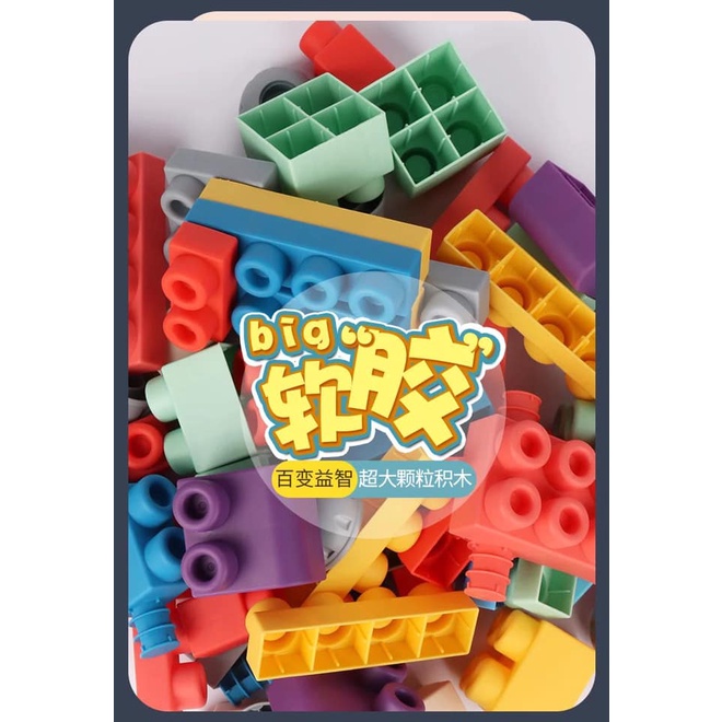 [Ready Stock] Baby Large Size Soft Rubber Building Blocks (50pcs ...
