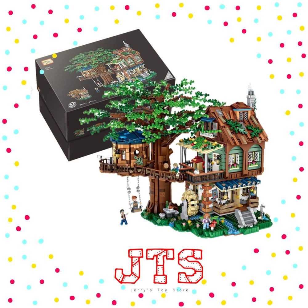 JTS LOZ Tree House 1033 Creative 2in1 Green & Orange Leaves Mini Brick ...