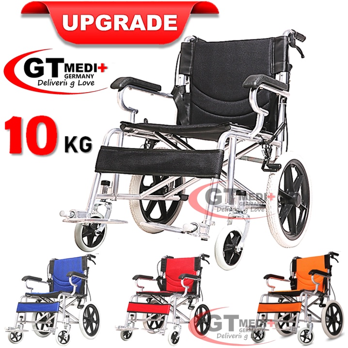 WD-10 GT MEDIT GERMANY Ultra Lightweight Wheelchair Foldable Travel Transport Wheel Chair ...