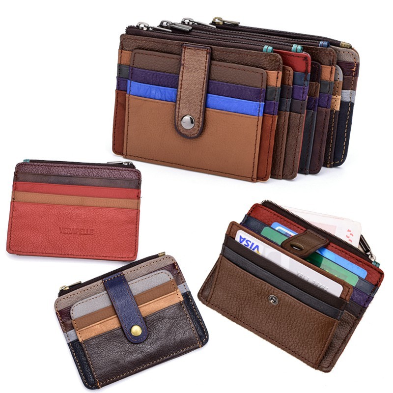 Men's & Women's Cowhide Card Holder Bank Card ID Sets 11 Card Slot Card ...