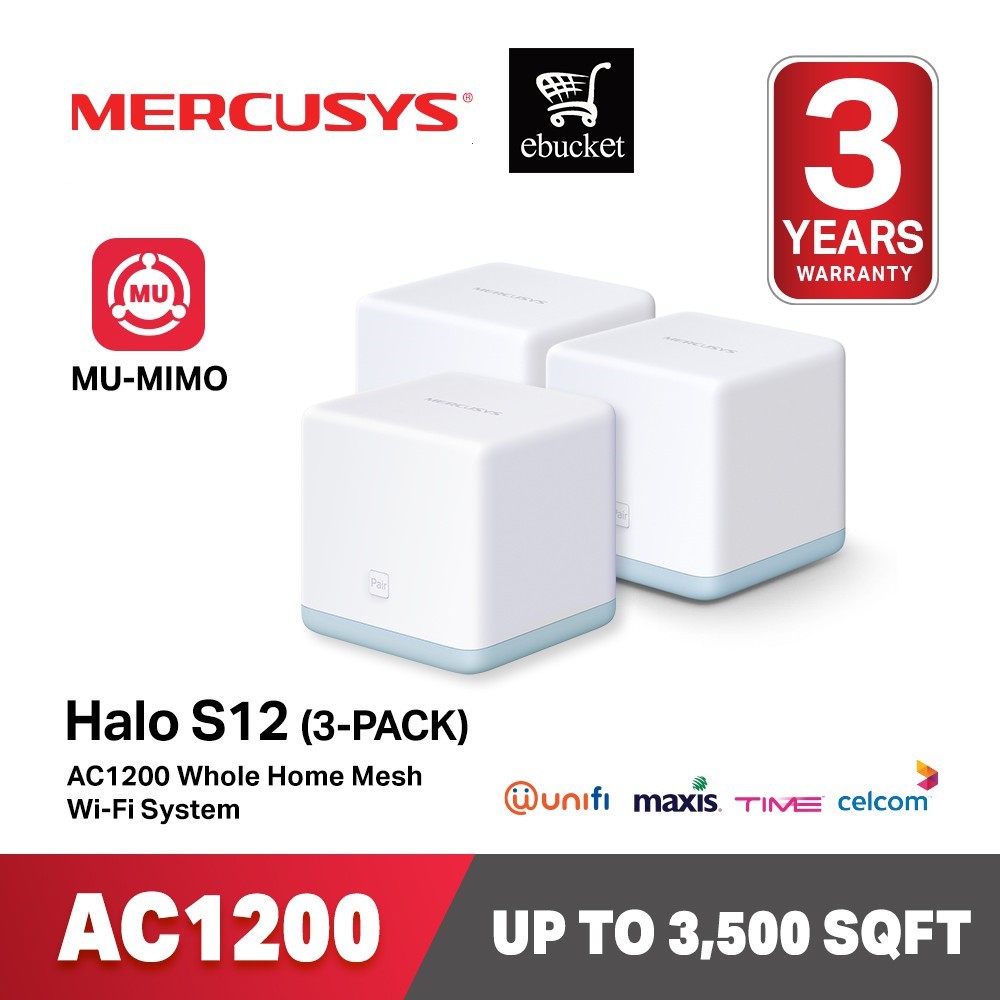 Mercusys Halo S12 | AC1200 Whole Home Mesh Router Wi-Fi System (2-Pack ...