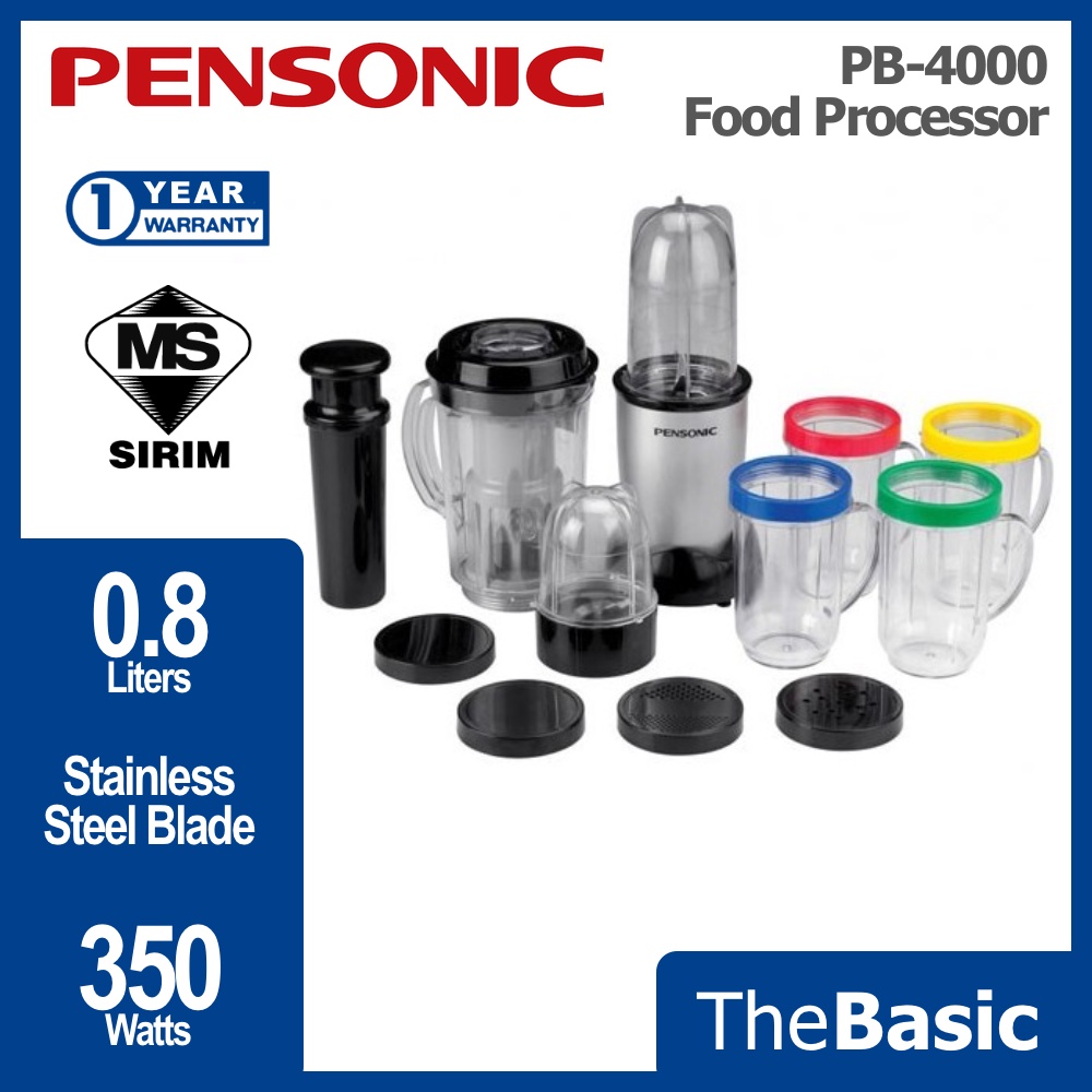 PENSONIC 0.8L Food Processor Blender Grinder Chopper Juice Extractor (PB-4000 / PB4000) | Shopee ...