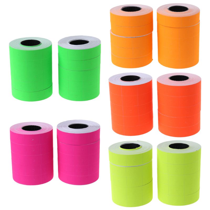 Stat 10 Rolls 5000 Pieces Double Row Colorful Price Label Paper Tag ...