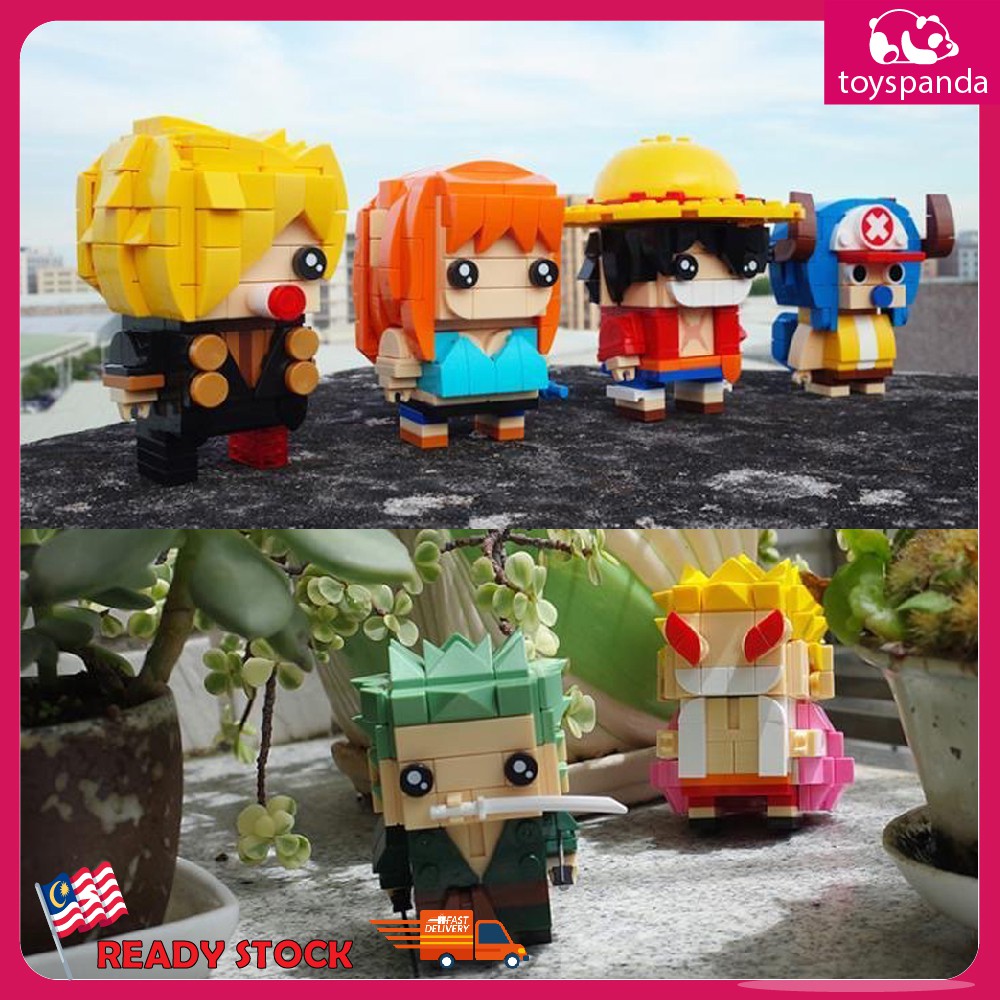 HSANHE One Piece Luffy Chopper Nami Sanji Building Blocks Bricks Square ...