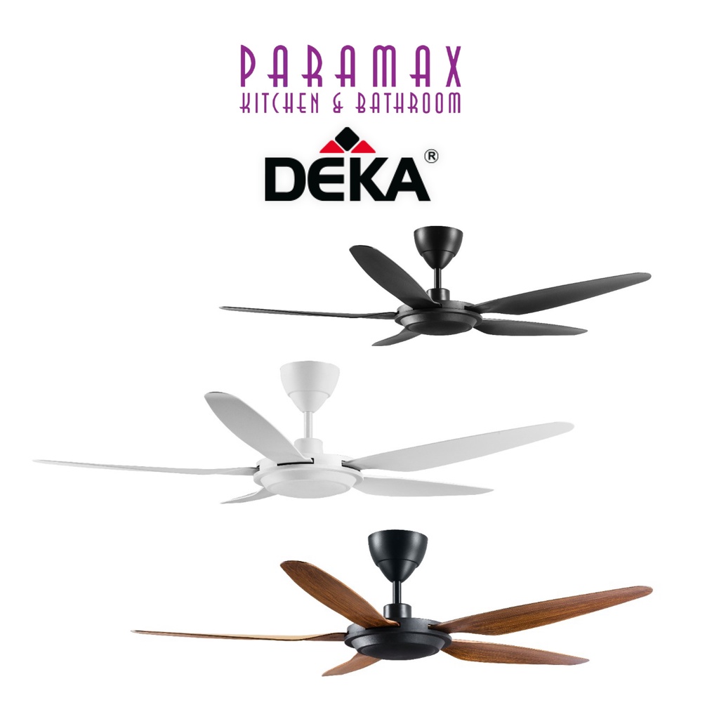 Deka DS-11 56" 5 Blades DC Motor Ceiling Fan - Matt Black / White ...