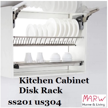 Modern Luxury Kitchen Cabinet Dish Rack Stainless Steel Kabinet Dapur ...