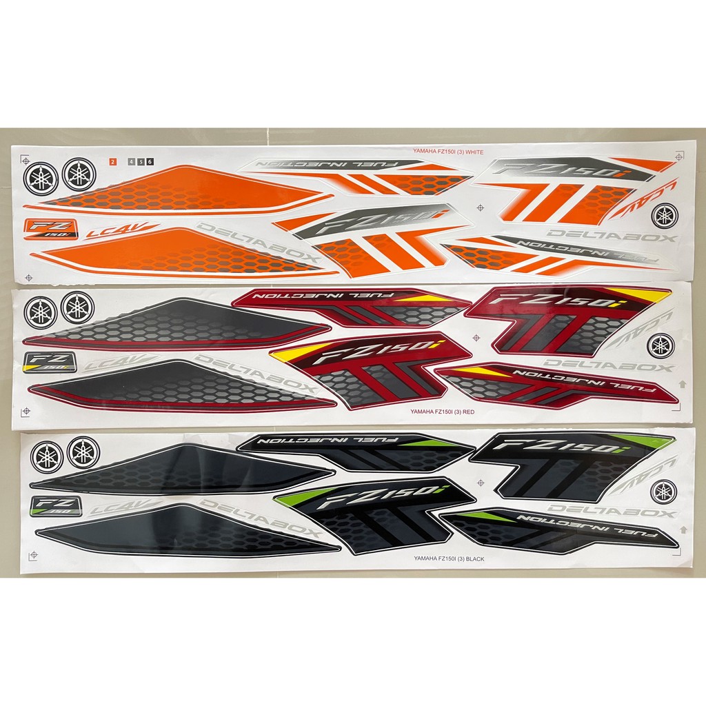 YAMAHA FZ 150 i (3) Body Sticker - Black / Red / White (READY STOCK ...