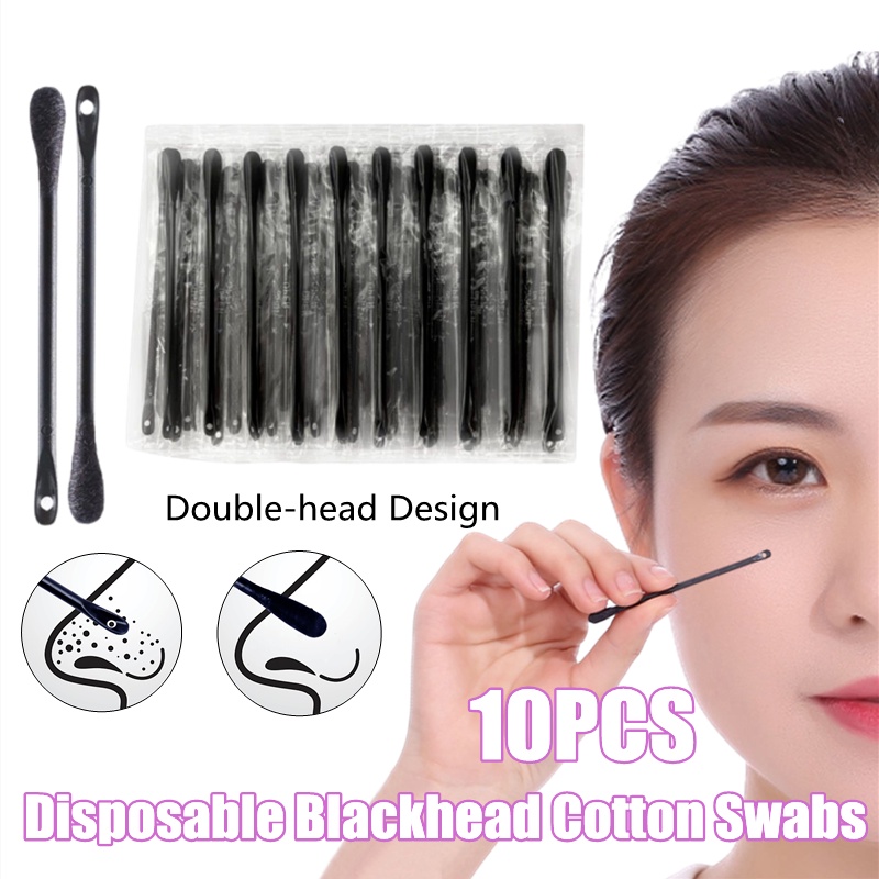 10PCS Disposable Blackhead Cotton Swabs Double-ended Design Remove Acne ...