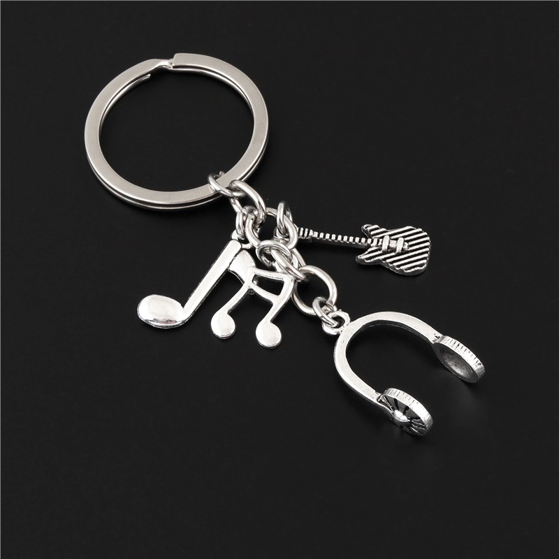 Music DJ Headphone Key chain Guitar Musical Note Key ring Gifts for Men ...